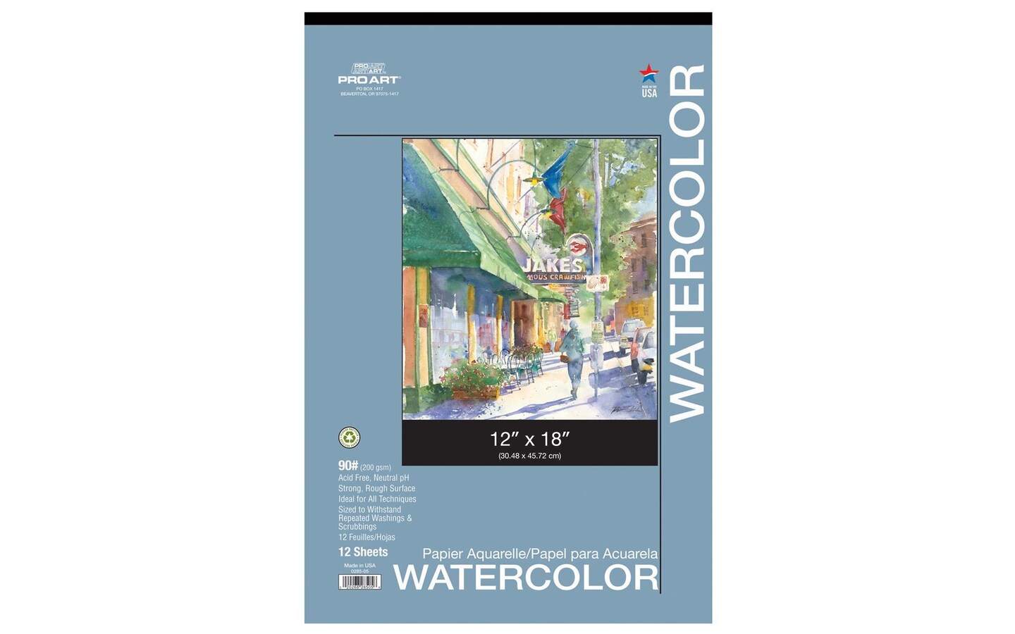 Pro Art Watercolor Pad 12x18 AF 90lb 12pc Taped | Michaels