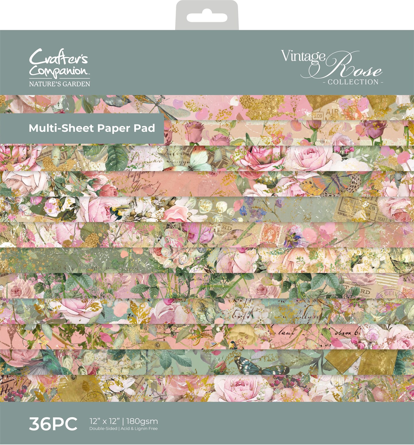 Nature's Garden Vintage Rose Paper Pad 12"X12" | Michaels