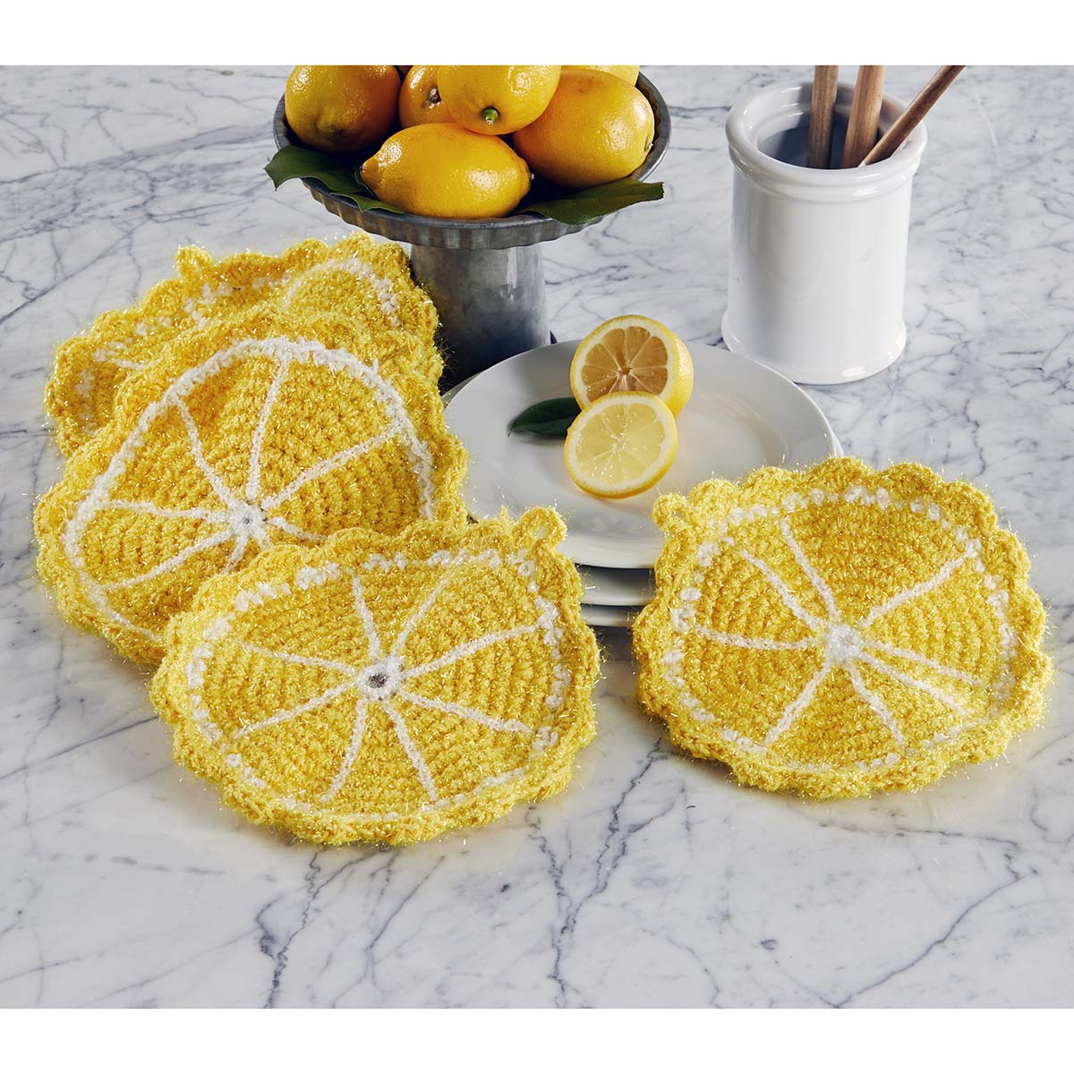 Herrschners Lemon Slice Scrubbies Crochet Kit | Michaels