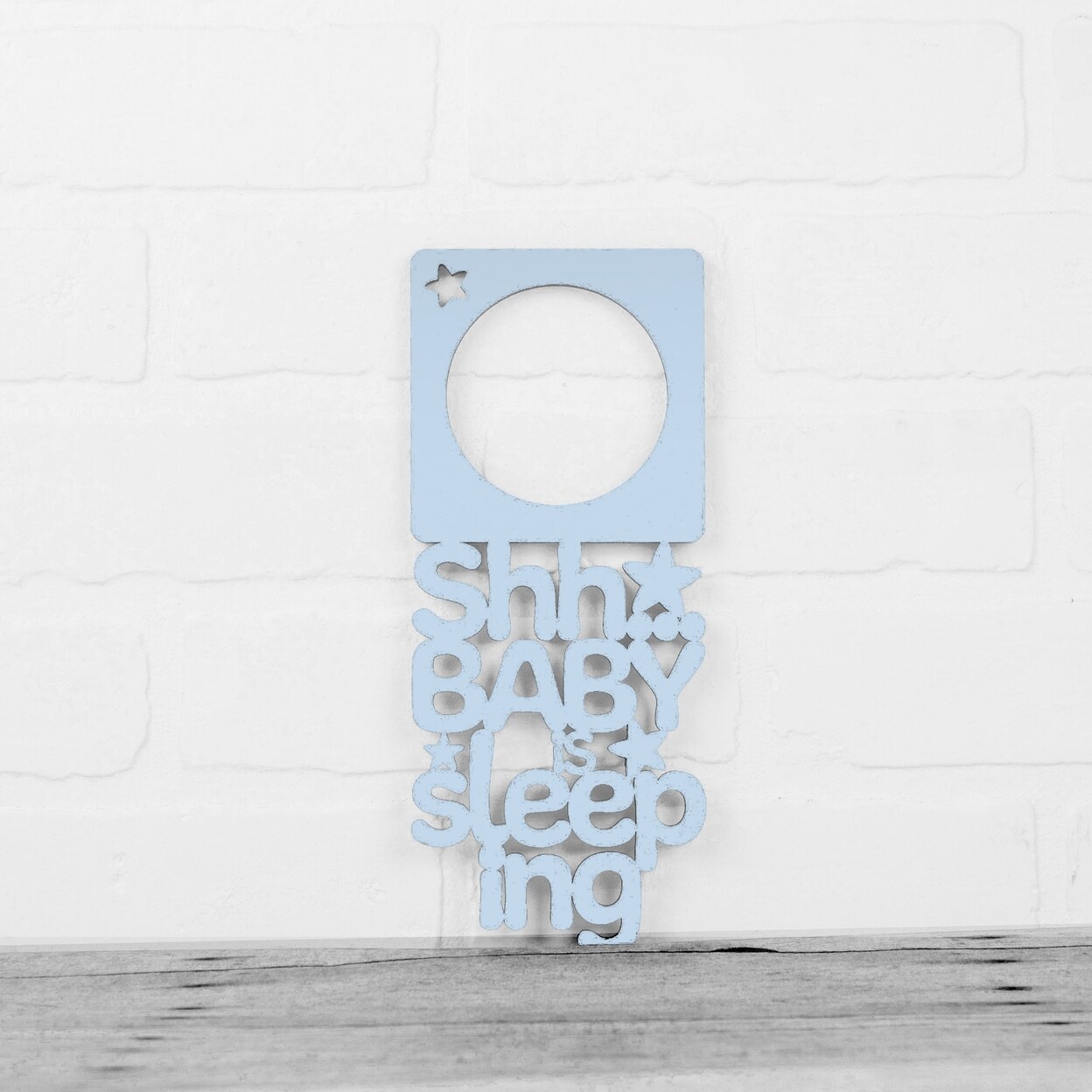 Spunky Fluff Shhh... The Baby Is Sleeping Wood Nursery Door Hanger Sign ...