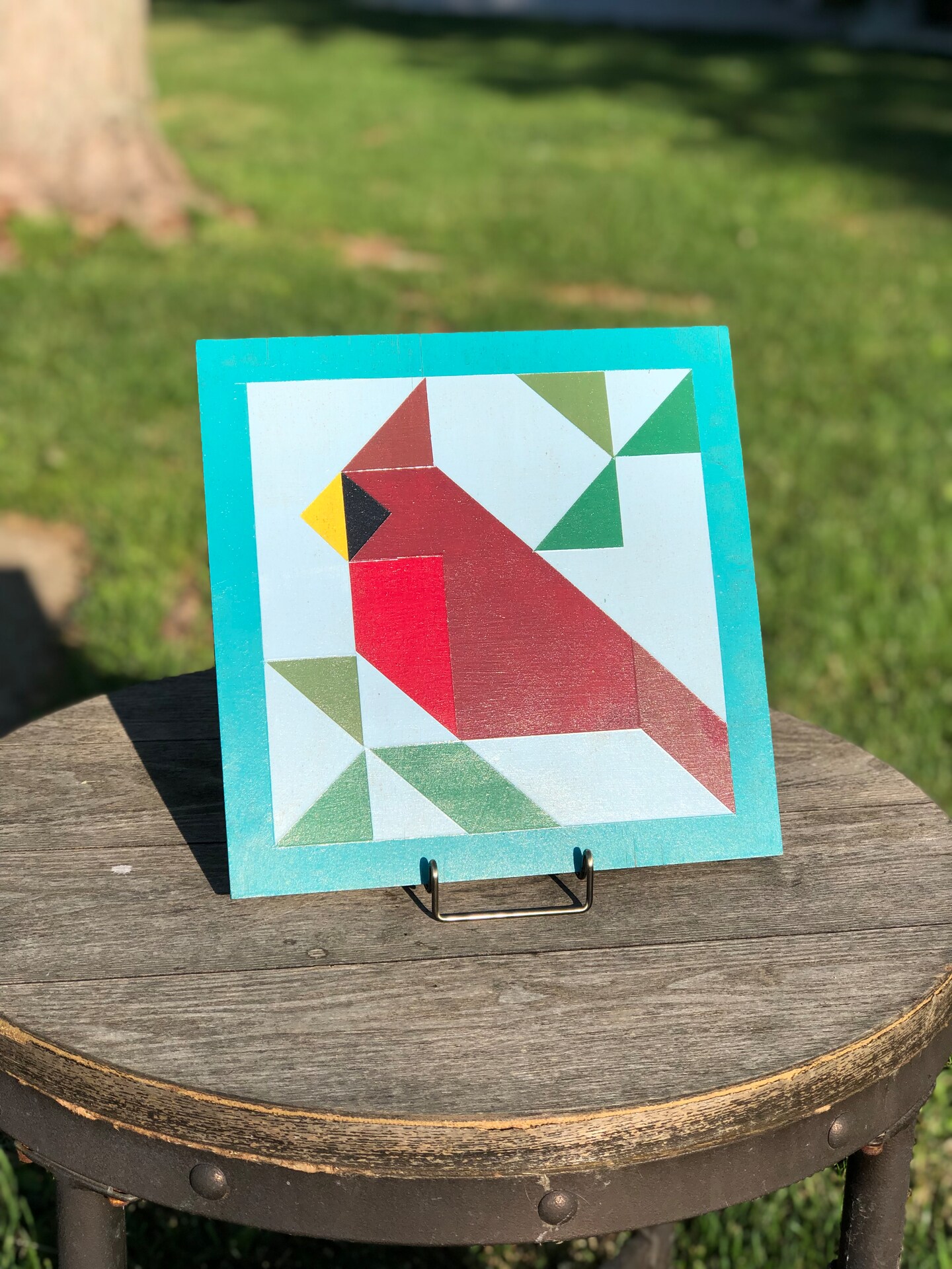 Real Wood Hand Painted Cardinal Barn Quilt 12 x 12 inch | MakerPlace by ...