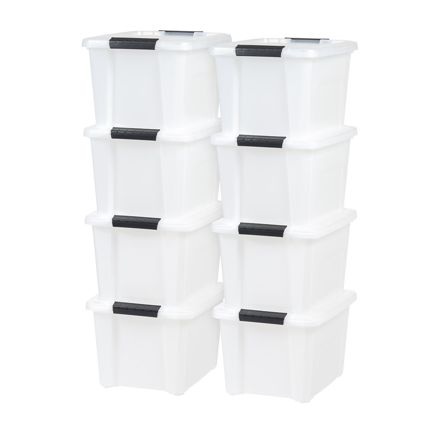 Plastic Storage Bins with Lids and Secure Latching Buckles Natural - 8 ...