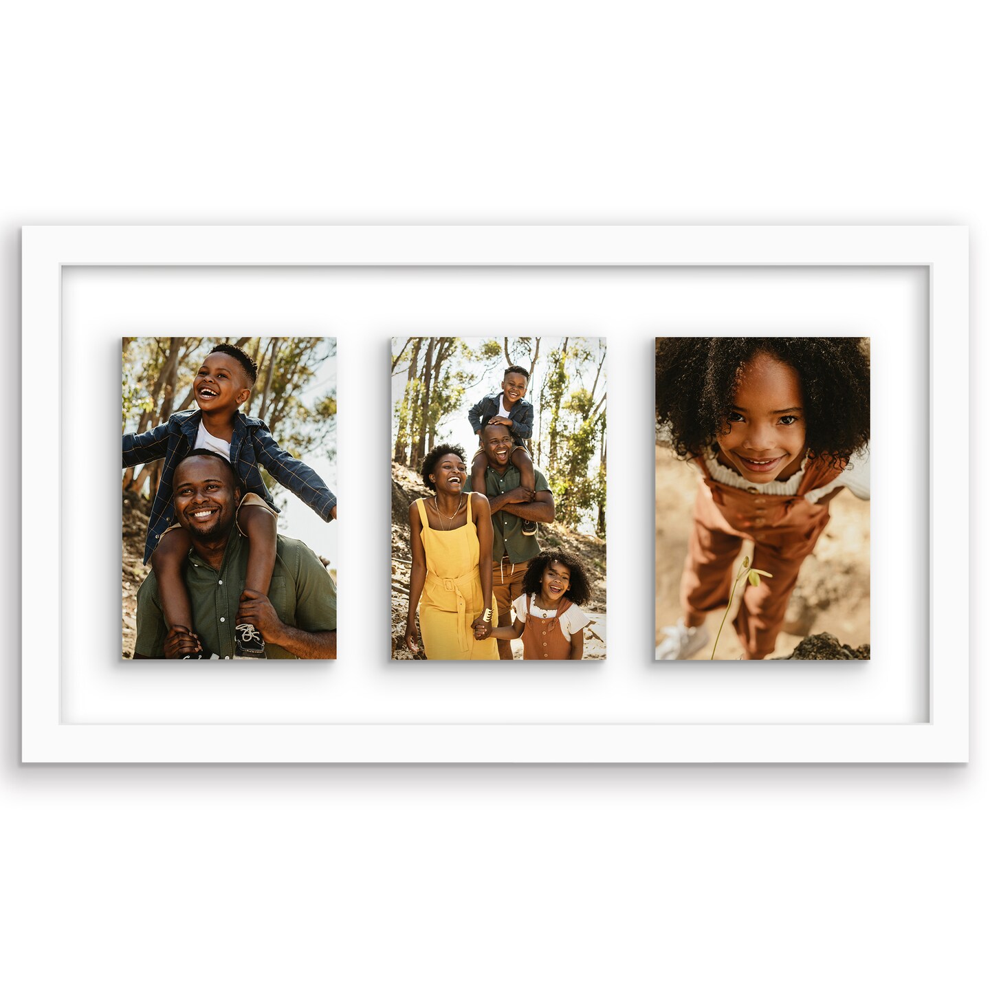 Americanflat Floating Collage Frame - Displays Three Photos with ...