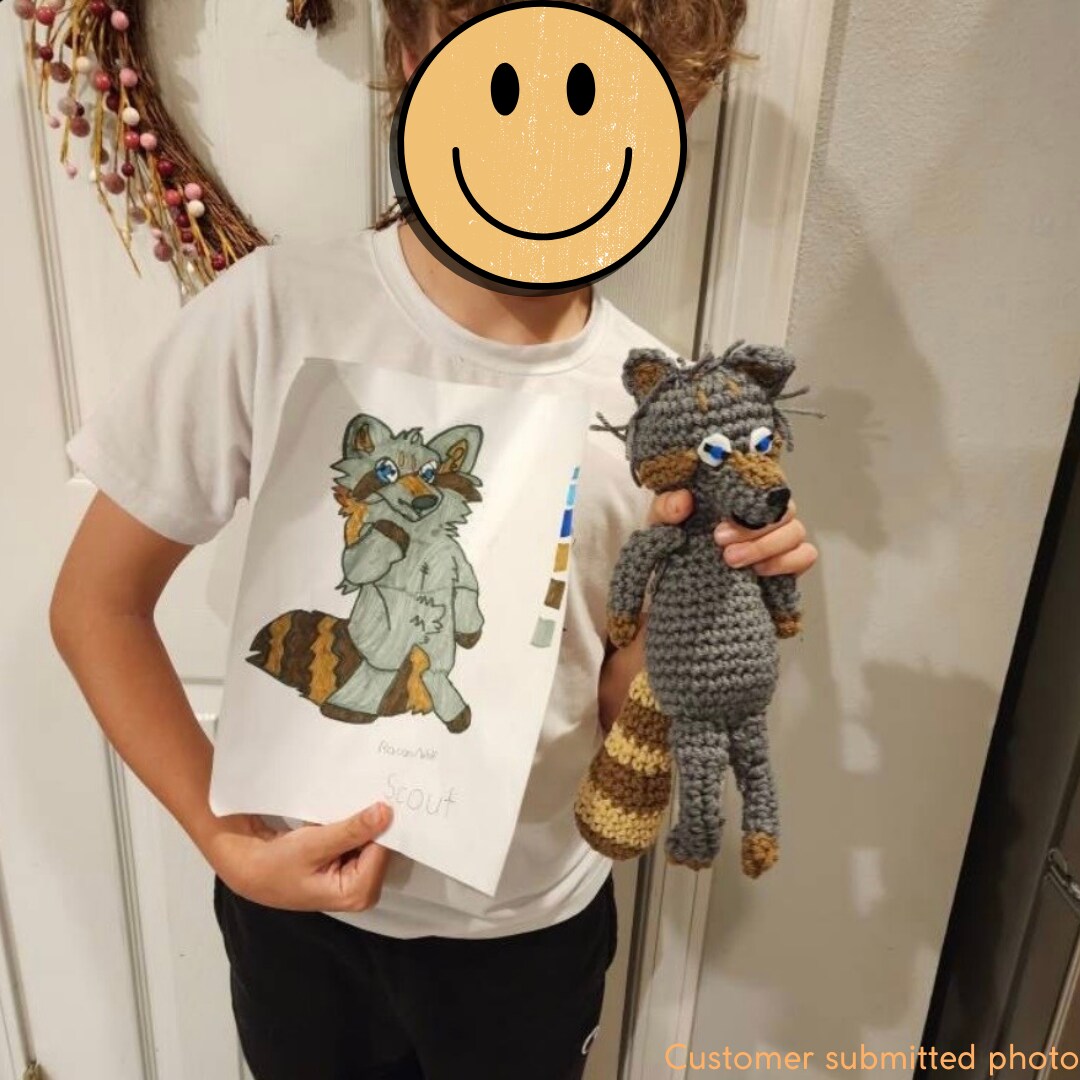 Custom Stuffed Animal, Drawing to Stuffed animal, Crochet Amigurumi ...
