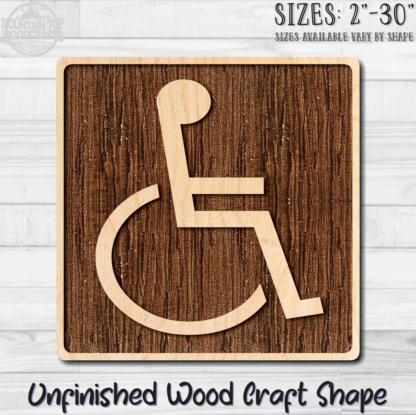 Handicap Traffic Street Road Sign Unfinished Wood Shape Blank Laser ...