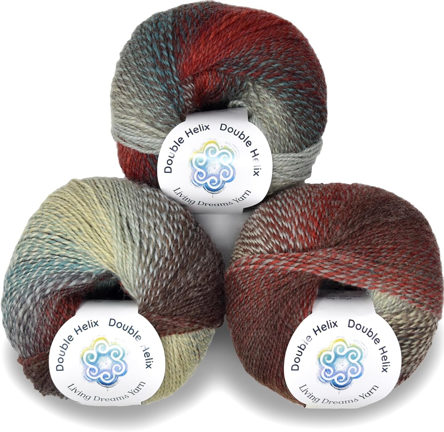Double Helix by Living Dreams Yarn. Soft, Colorful 2-ply Wool Yarn for ...