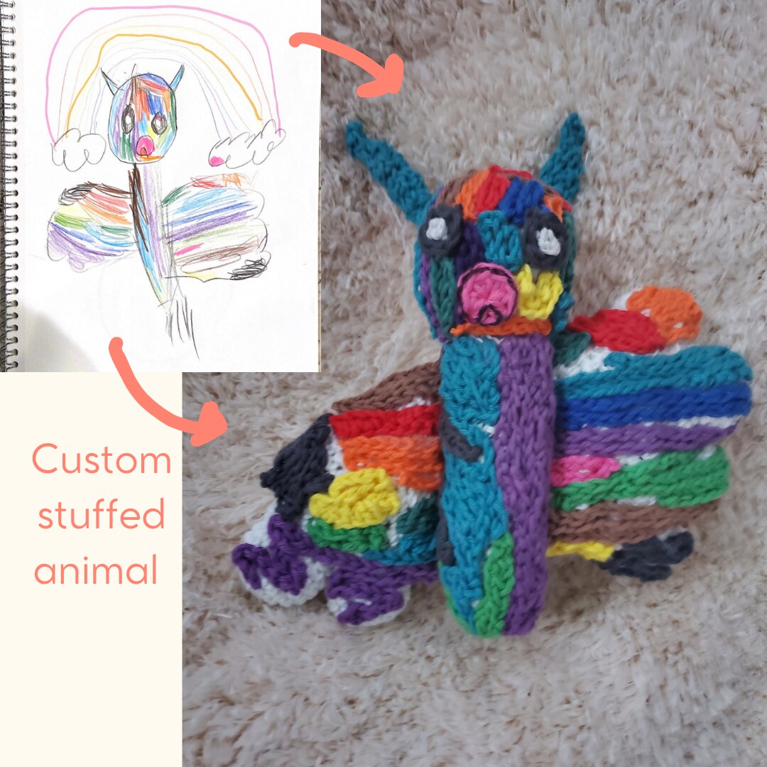 Custom Stuffed Animal, Drawing to Stuffed animal, Crochet Amigurumi ...