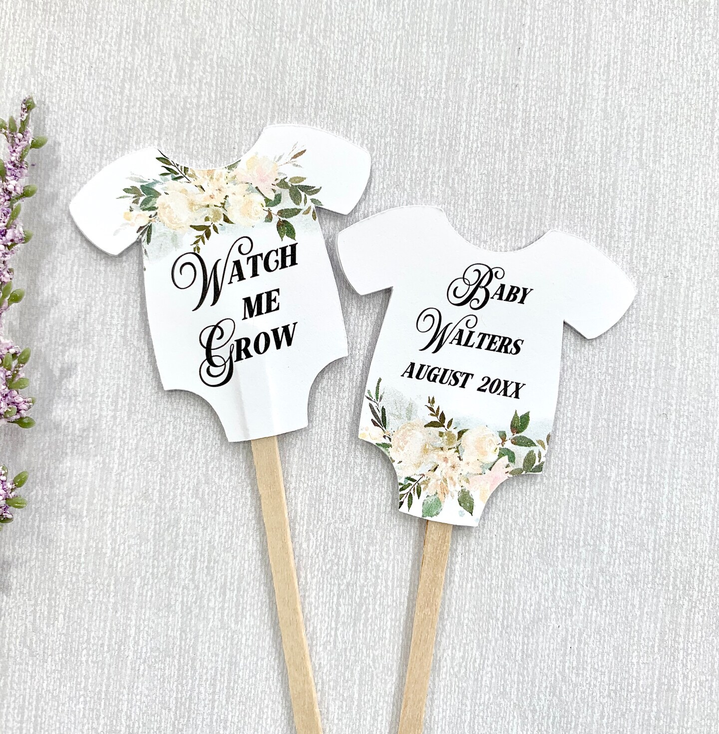 Watch me grow tags, labels for succulent favors, baby shower tags - set ...