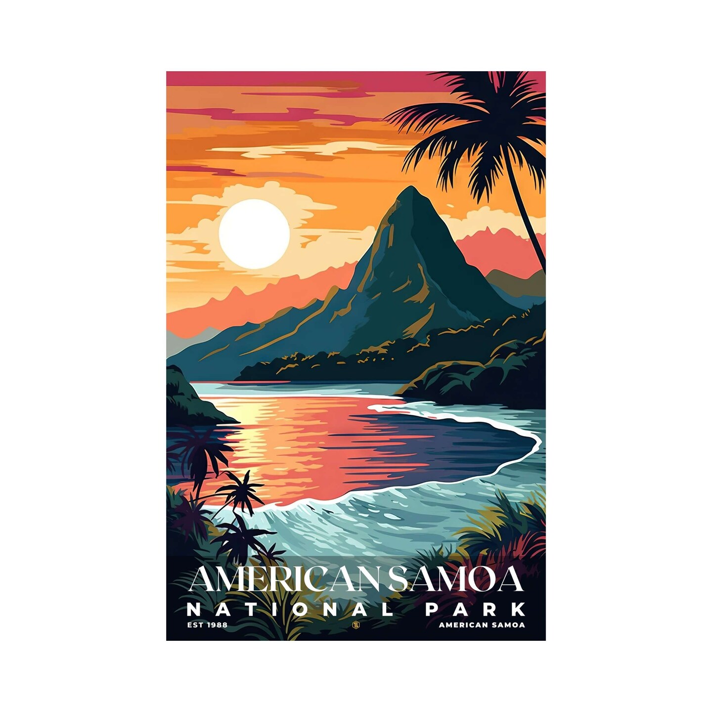 American Samoa National Park Poster, Travel Art, Office Poster, Home ...