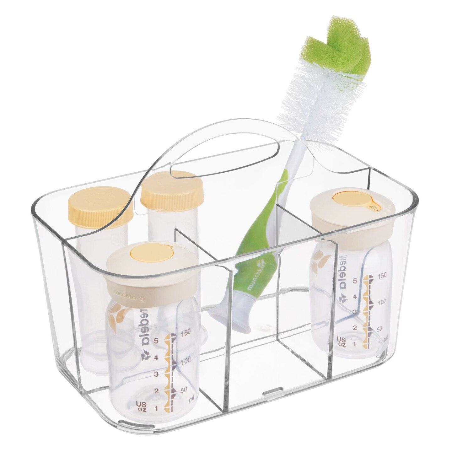 mDesign Plastic Nursery Divided Storage Organizer Caddy Tote with ...