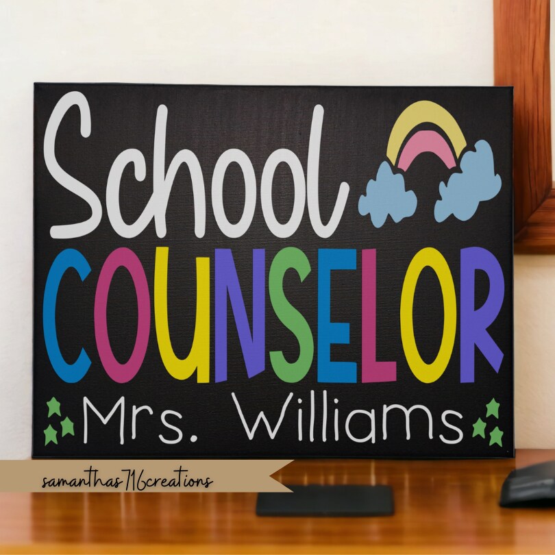School Counselor Name Sign, Gift For School Social Worker, Guidance ...