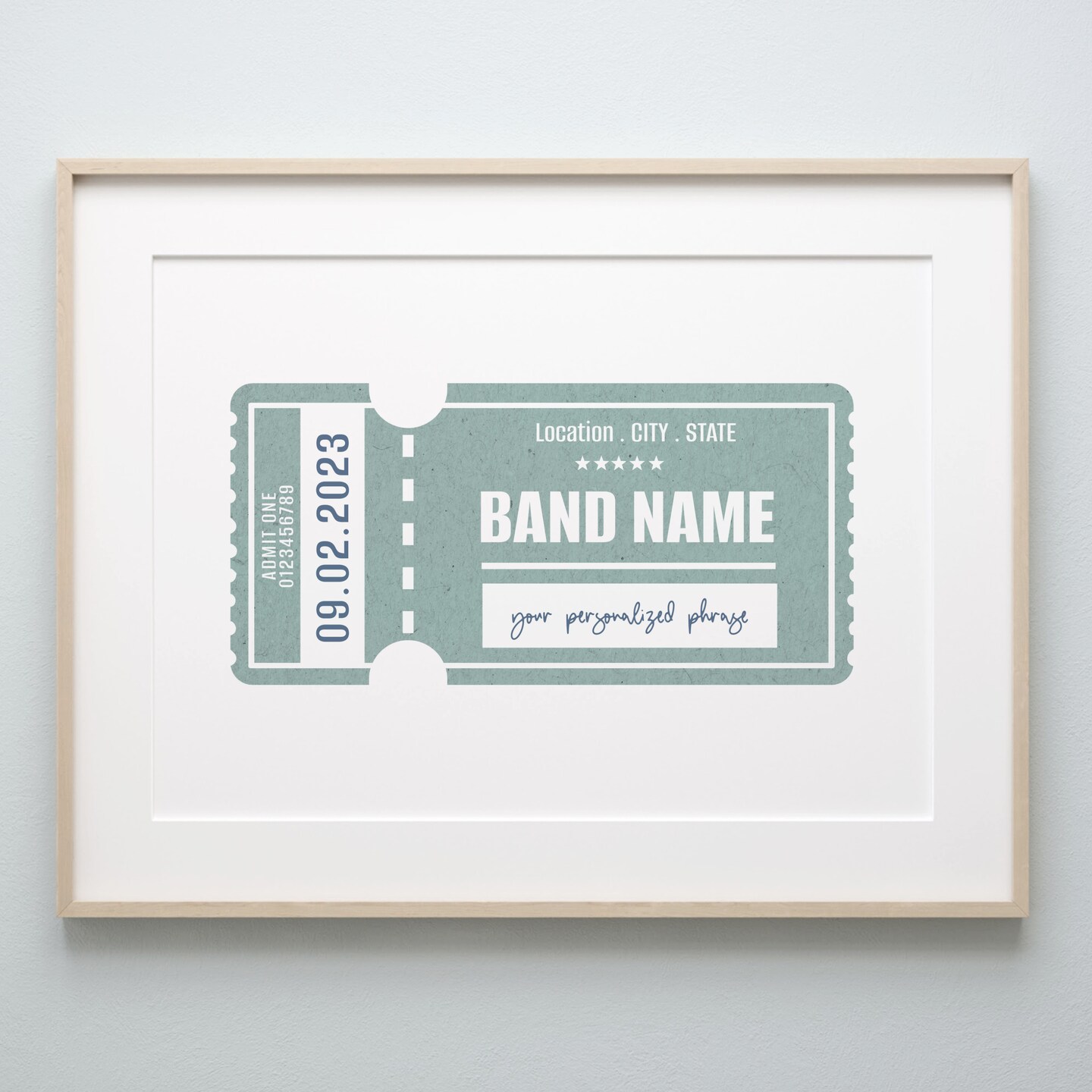 Custom Concert Ticket Event Show Theater Special Day | Unframed ...