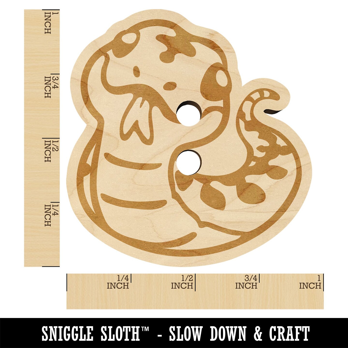 Sassy Snake with Tongue Sticking Out Wood Buttons for Sewing Knitting ...