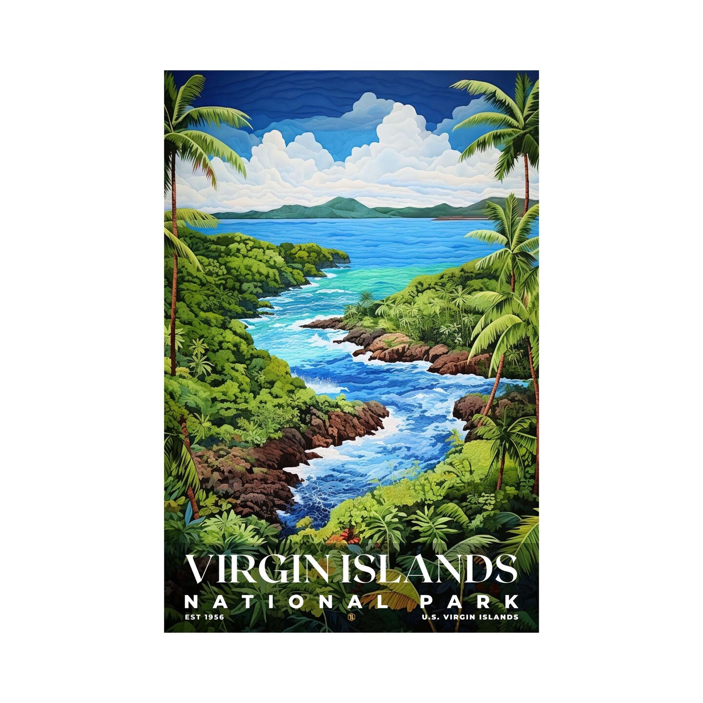 Virgin Islands National Park Poster, Travel Art, Office Poster, Home ...