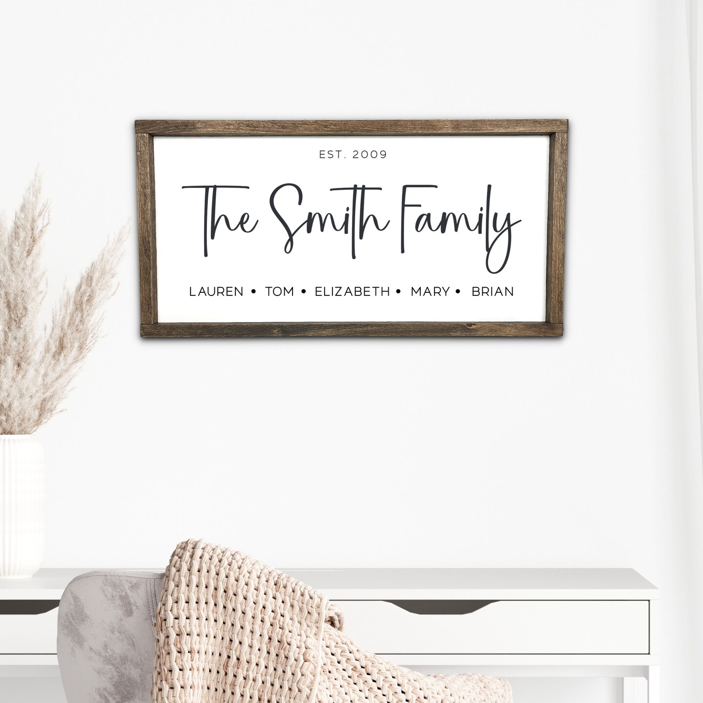 Family Last Name Wood Sign, Family Members Name Sign, Family ...