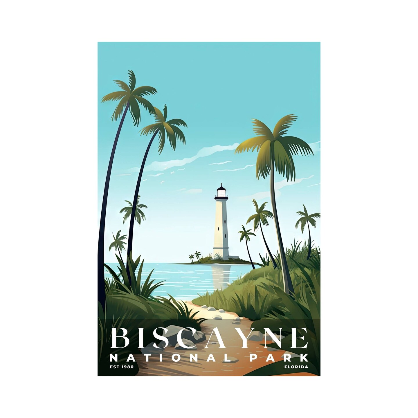 Biscayne National Park Poster, Travel Art, Office Poster, Home Decor ...