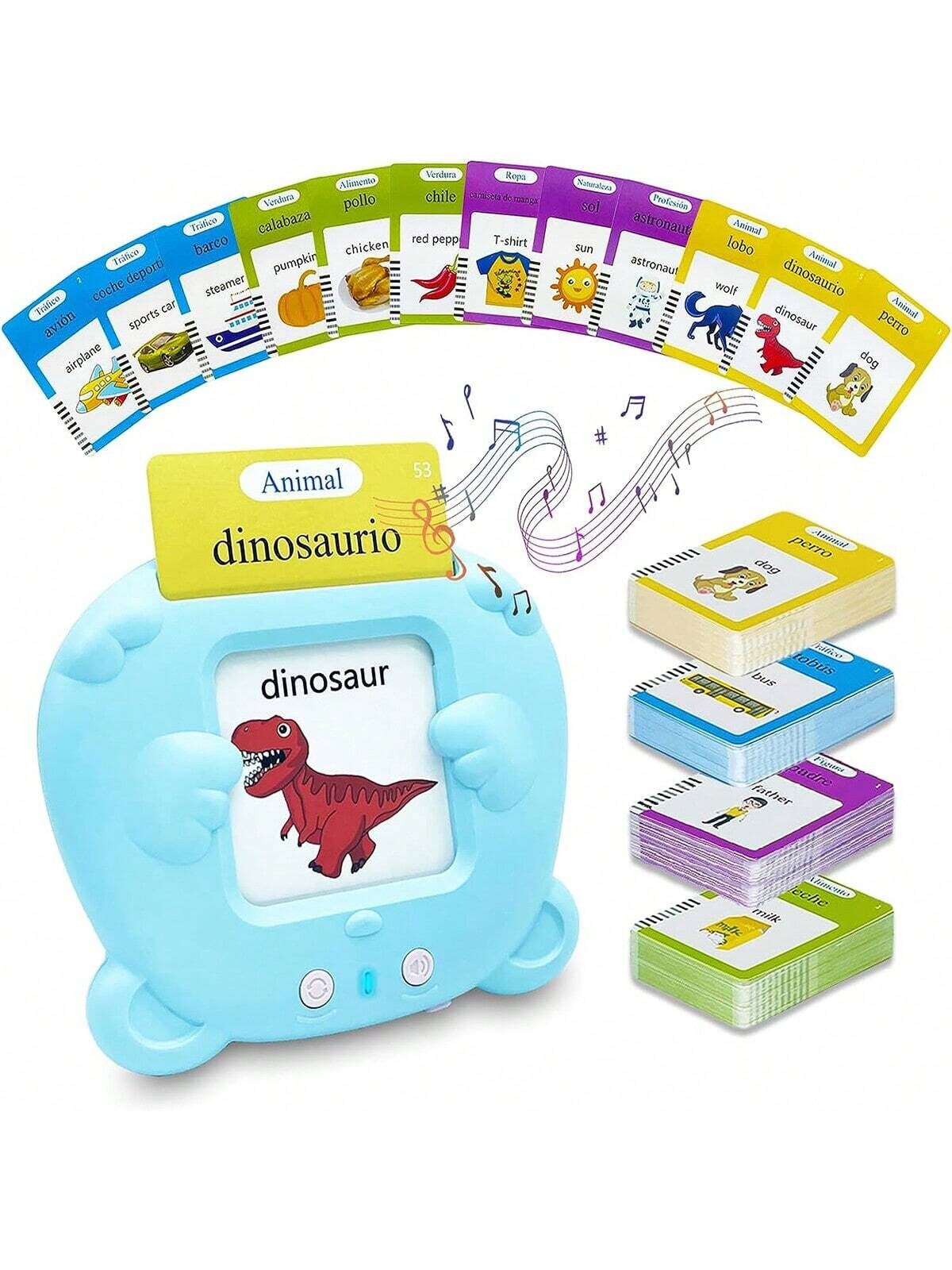 Blue Spanish & English Talking Flash Cards for Toddlers 2-4 Years Old ...