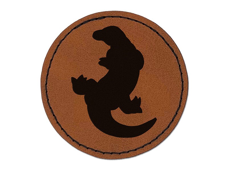 Komodo Dragon Solid Round Iron-On Engraved Faux Leather Patch Applique - 2.5" | Michaels