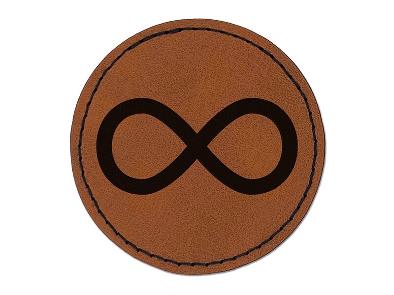 Infinity Symbol Solid Round Iron-On Engraved Faux Leather Patch ...