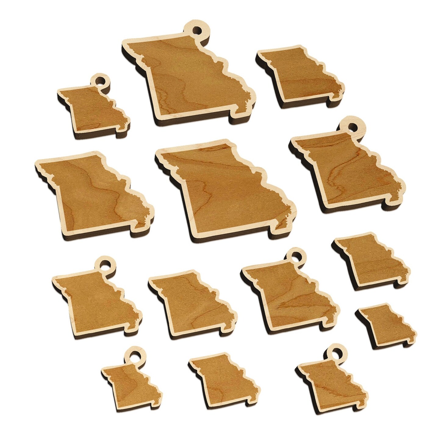 Missouri State Silhouette Mini Wood Shape Charms Jewelry DIY Craft ...