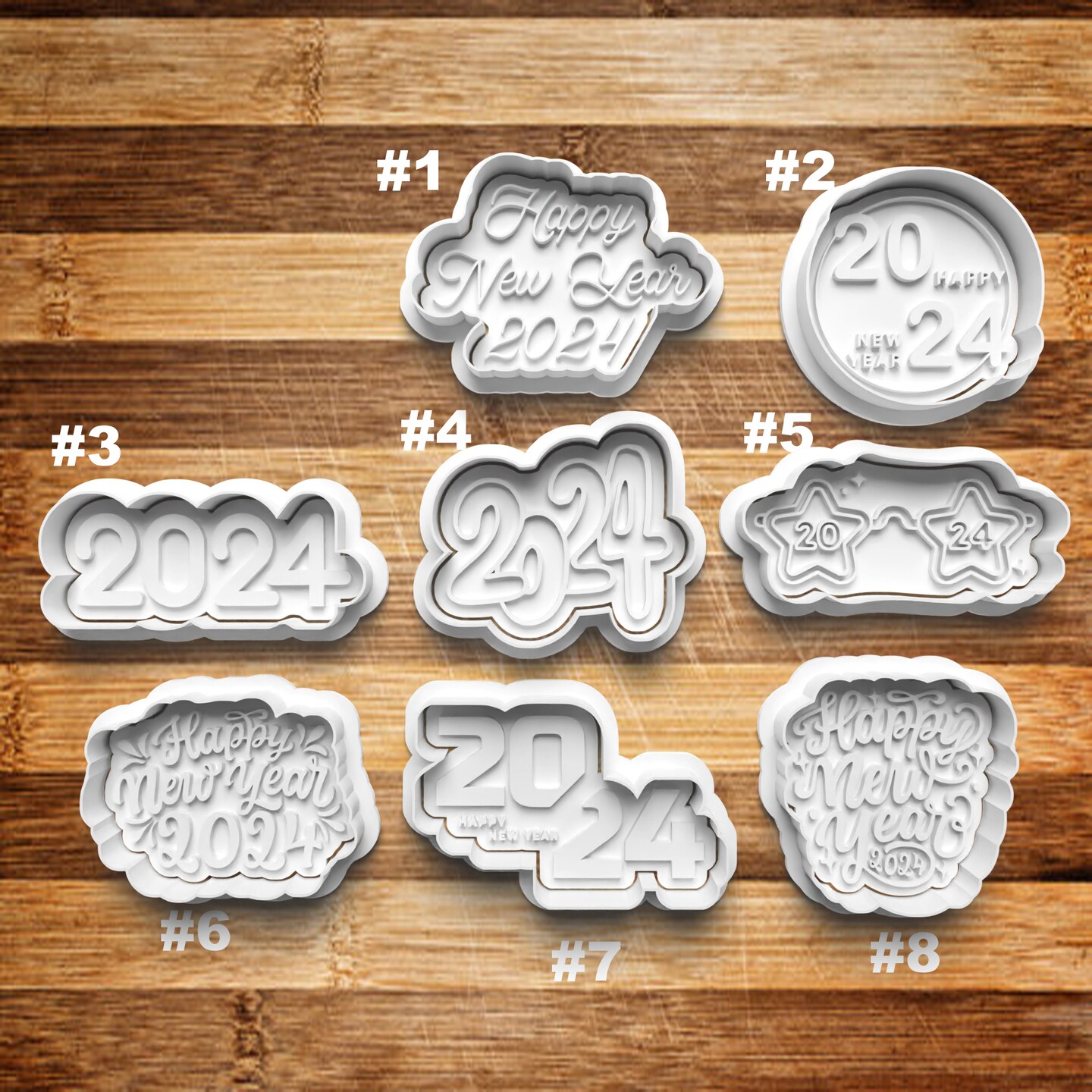 Happy New Year Cookie Cutter | Cookie Stamp | Cookie Embosser | Cookie ...
