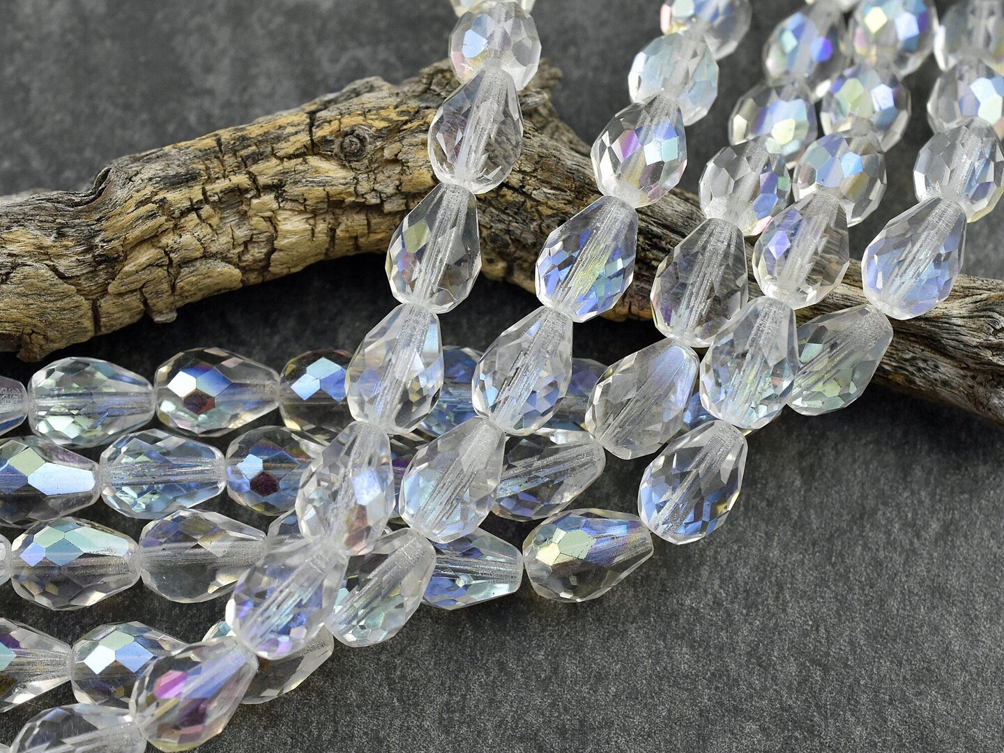 *16* 13x9mm Crystal AB Fire Polished Teardrop Beads | Michaels