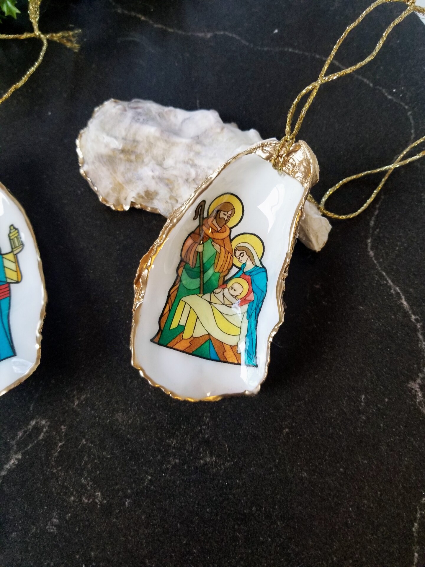 READY TO SHIP! Nativity Oyster Shell Christmas Ornament, Gift Giving ...