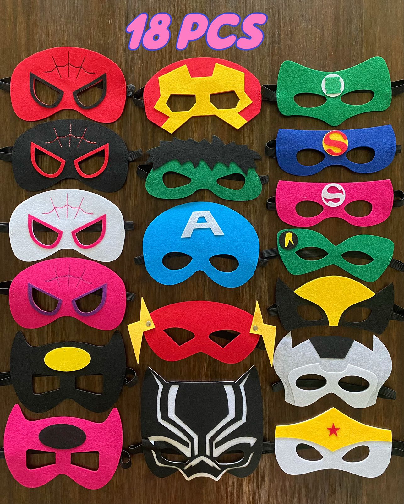 18 PCS Party Pack! Super hero Masks,Kids Superhero Masks Costume ...