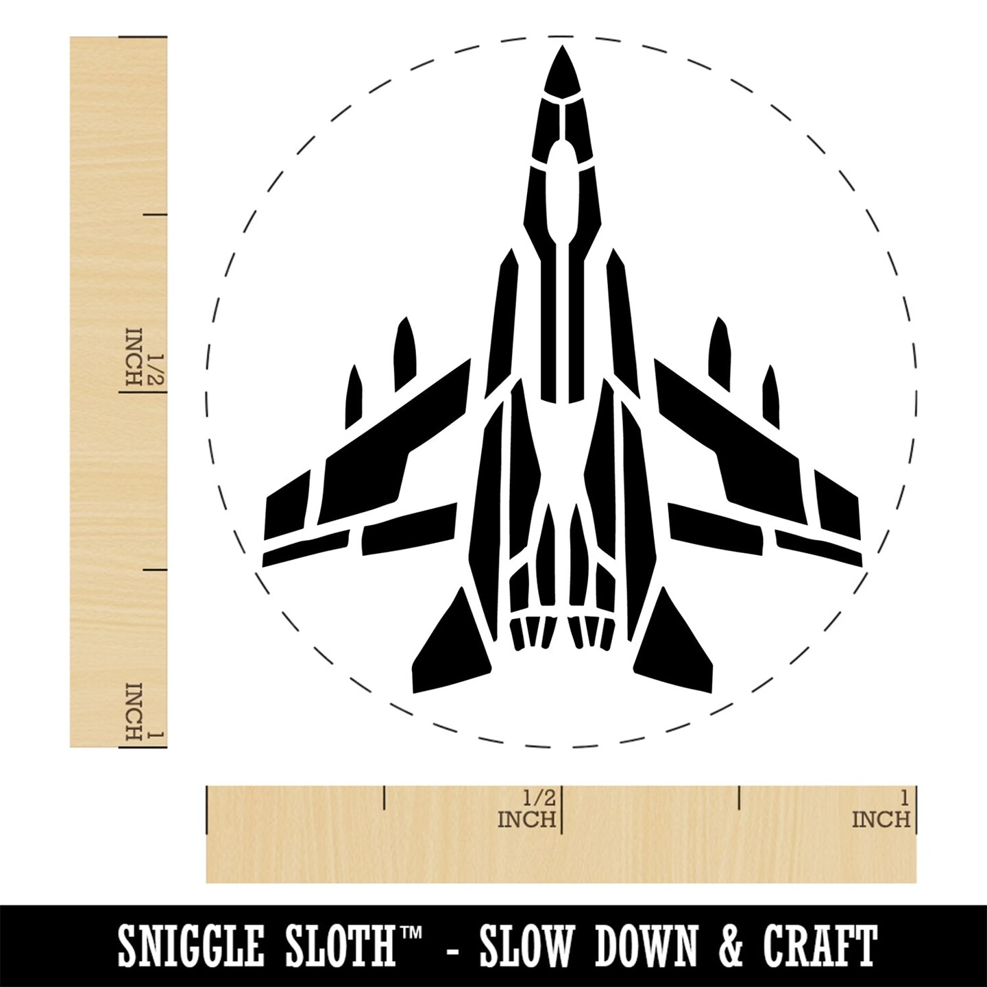 Fighter Jet War Plane Combat Vehicle with Missiles Self-Inking Rubber ...