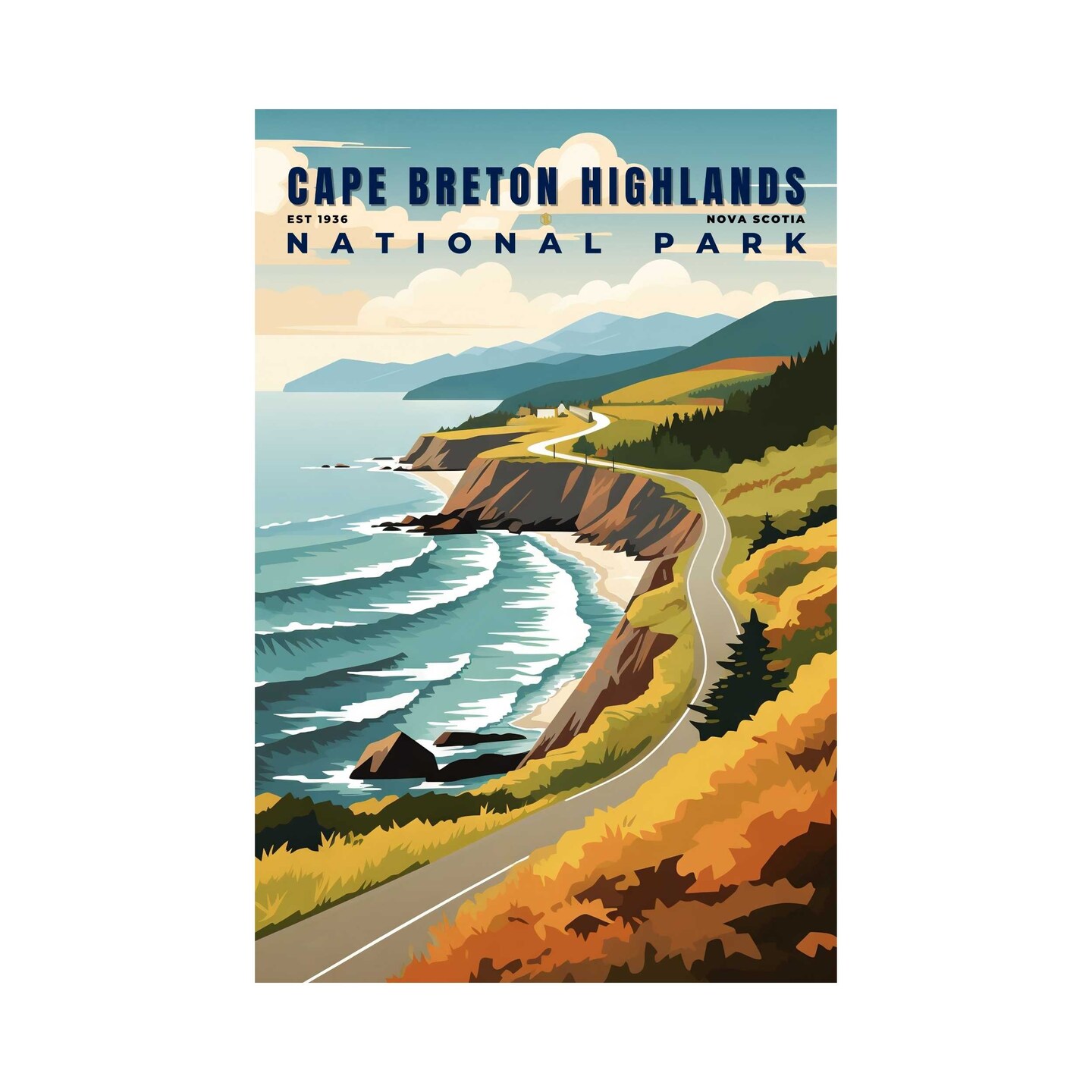 Cape Breton Highlands National Park Poster, Travel Print, Office Poster ...