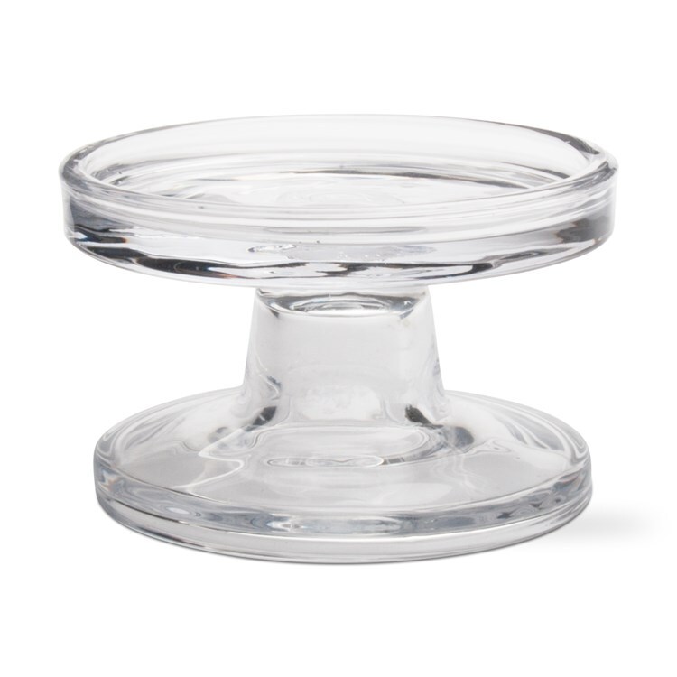 Bobbin Reversible Glass Pillar and Taper Candleholder 3.88L x 3.88W x 2 ...