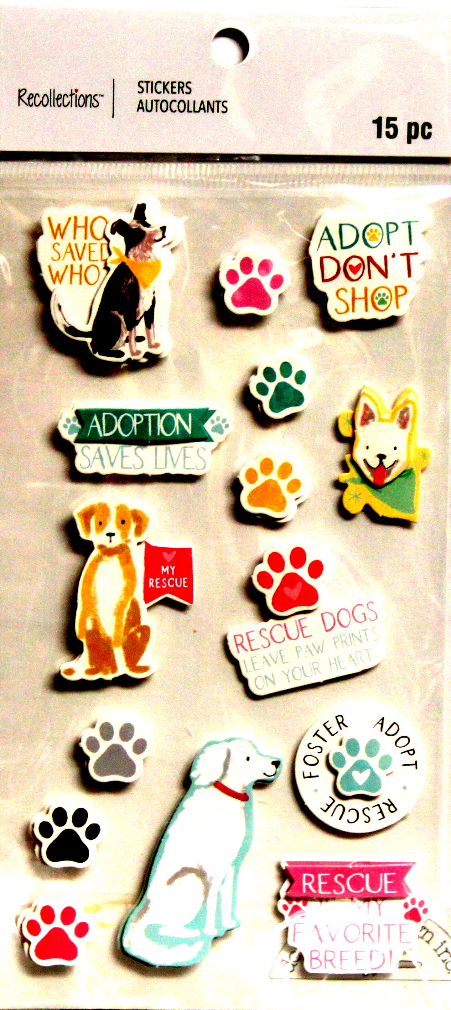 Recollections Dog Recue Dimensional Stickers | Michaels