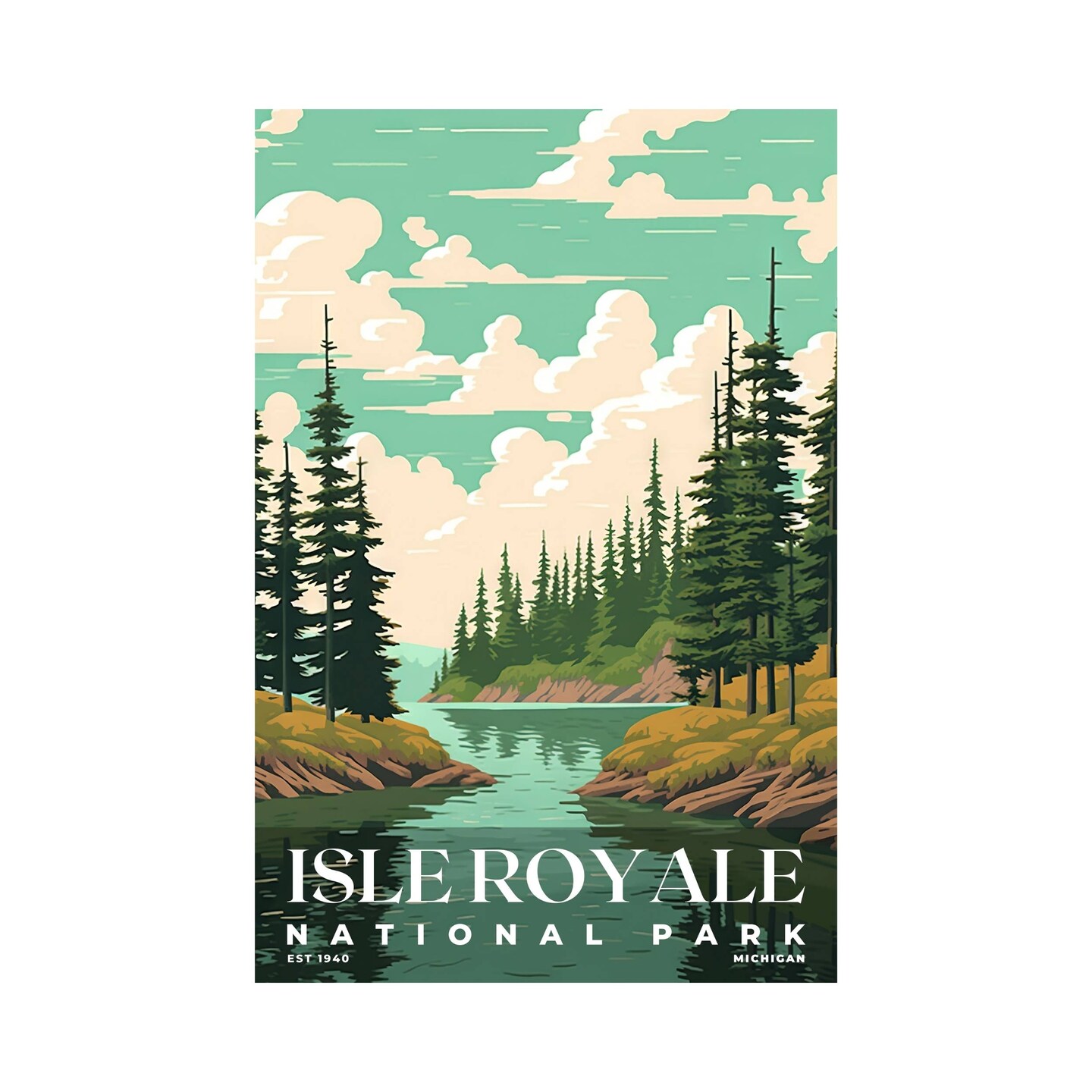Isle Royale National Park Poster, Travel Art, Office Poster, Home Decor ...