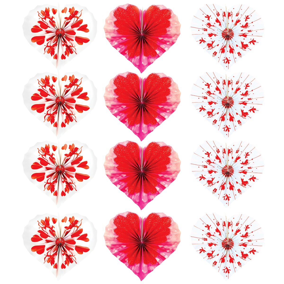 Hanging Cupid Heart Paper Fan Decor 12 pcs | Michaels