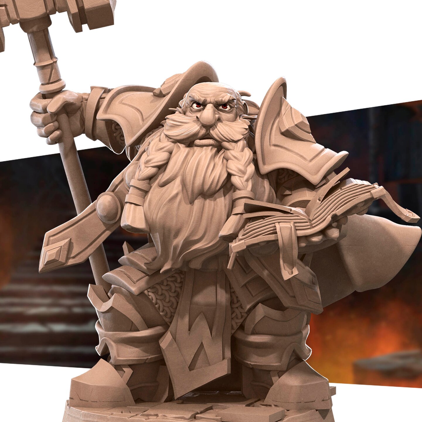 Dwarven High Priest from Bite the Bullet's Dwarves set. Total height ...
