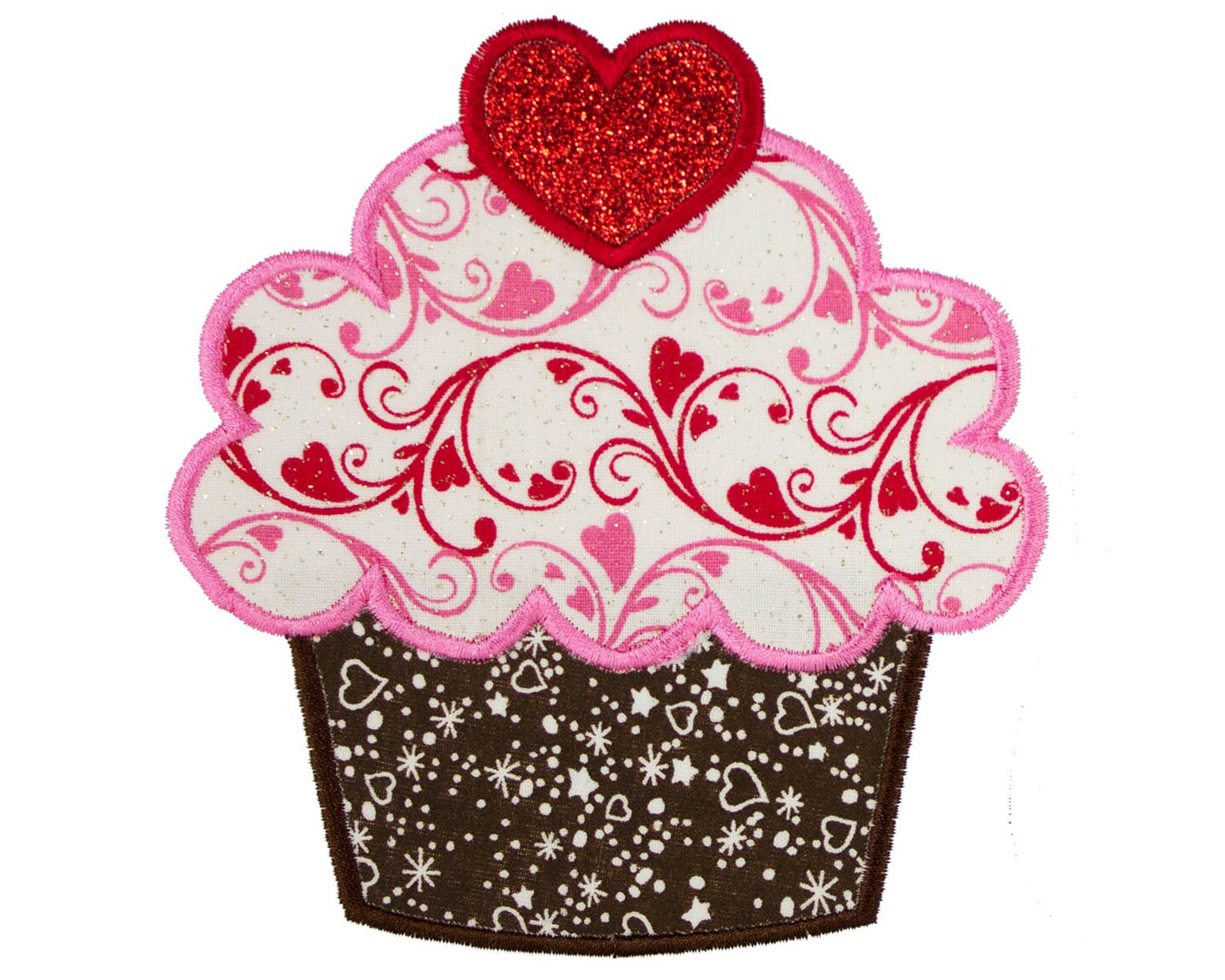 Swirly Valentine Cupcake Sew or Iron on Patch | MakerPlace by Michaels