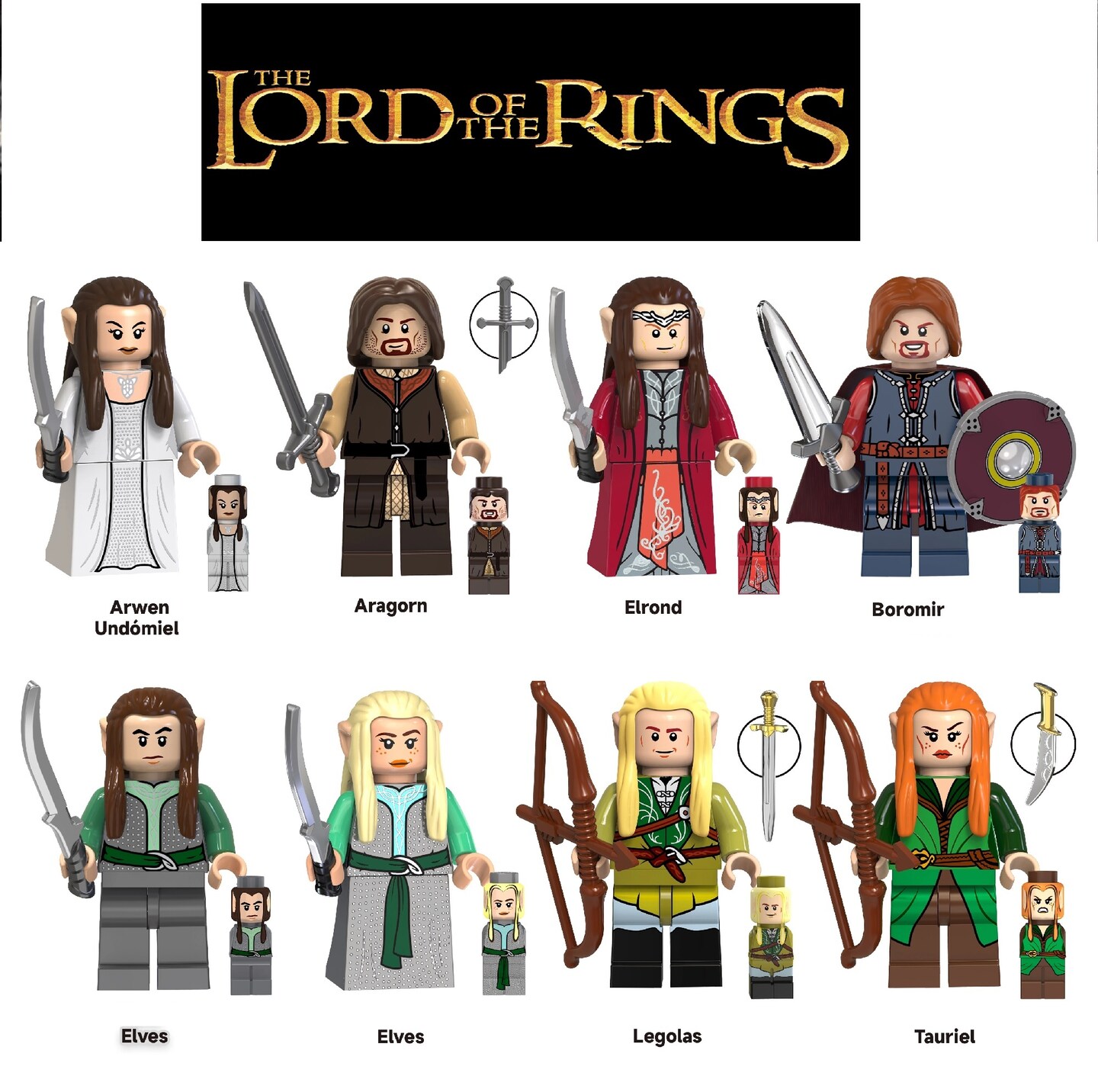 Custom Lord of the Rings set of 8 minifigures | MakerPlace by Michaels