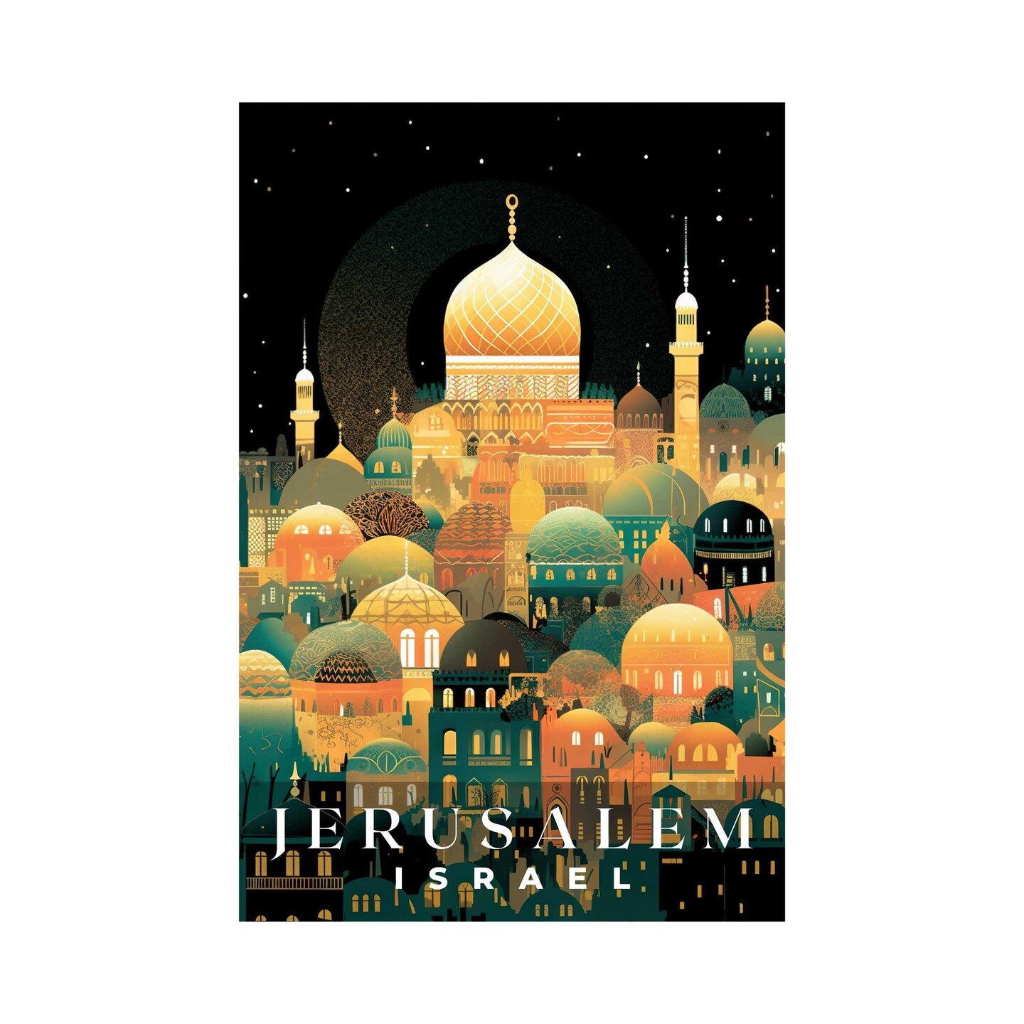 Jerusalem Poster, World Travel Print, Office Poster, Home Decor | S2 ...