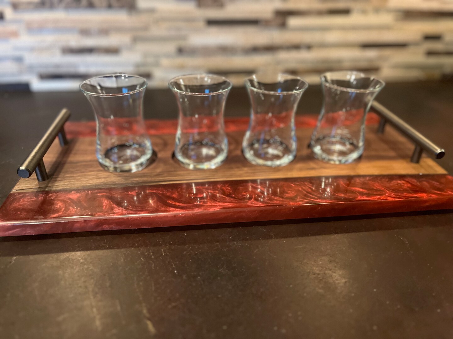 Epoxy River Walnut Beer flight set | MakerPlace by Michaels