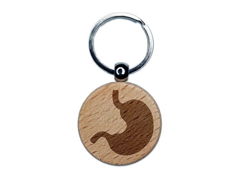 Stomach Anatomy Organ Body Part Engraved Wood Round Keychain Tag Charm ...