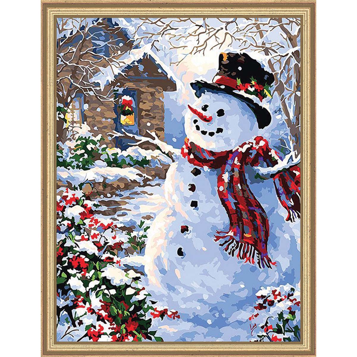Adbrain Cheerful Snowman Paint by Number Kit | Michaels