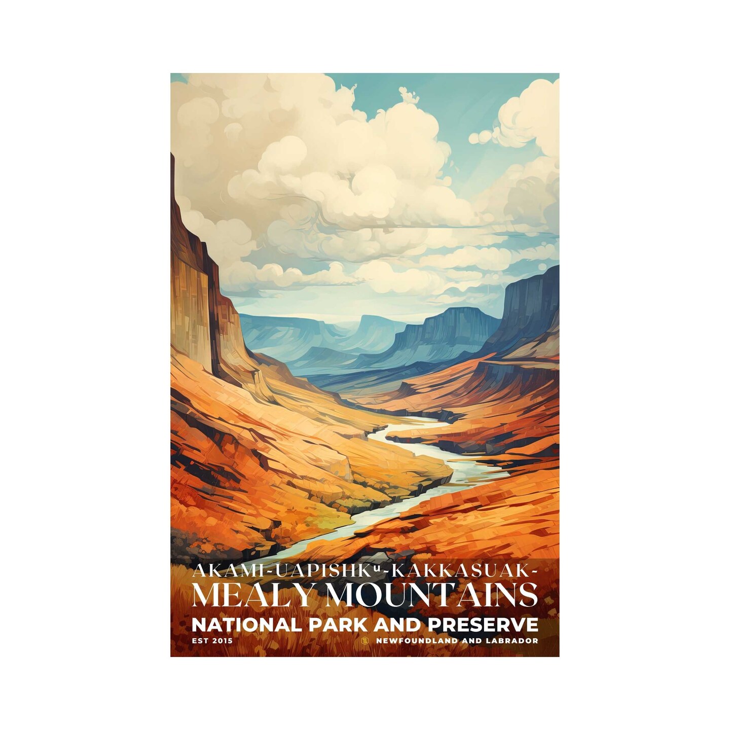 Mealy Mountains National Park Reserve Poster, Travel Print, Office ...