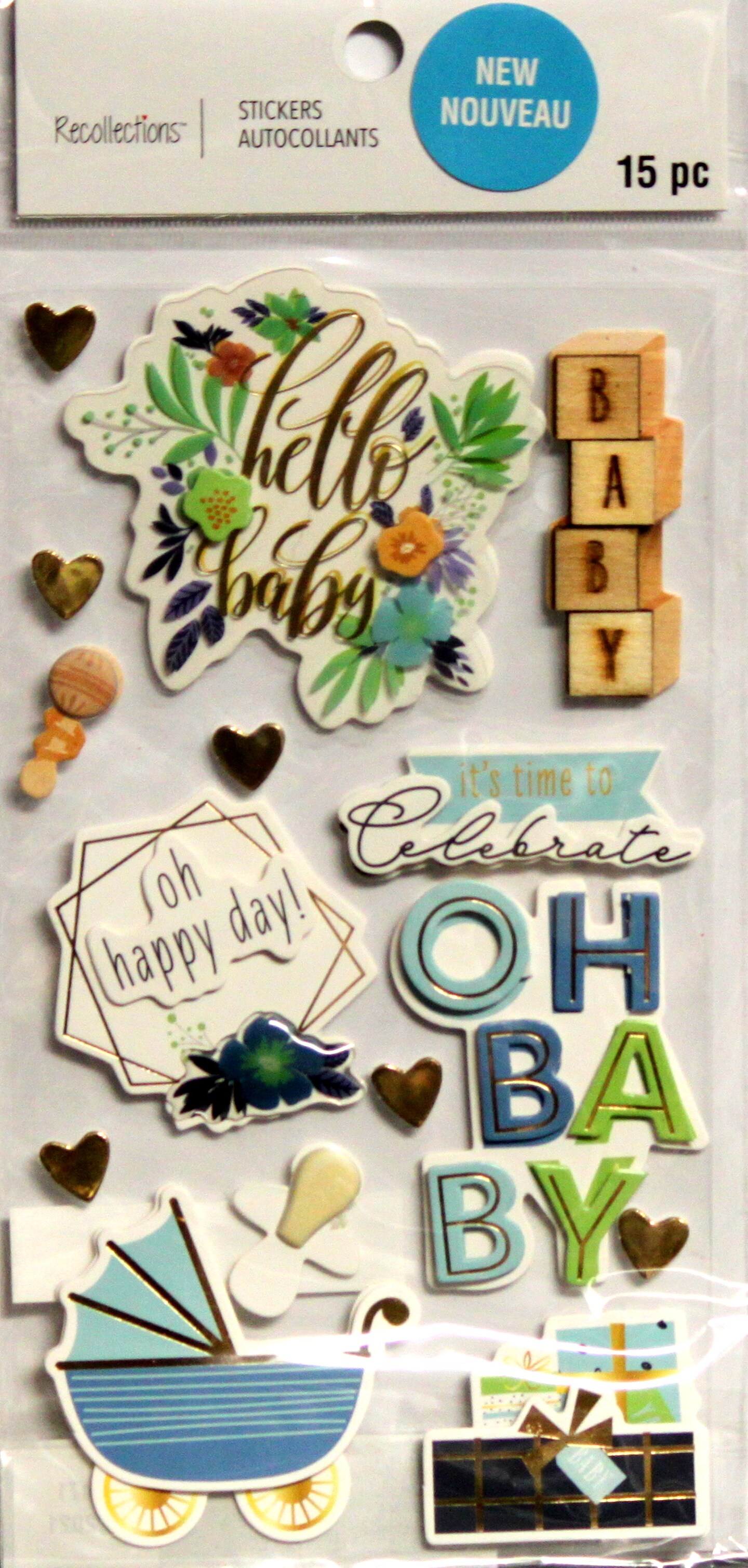 Recollections Hello Baby Boy Dimensional Stickers | Michaels