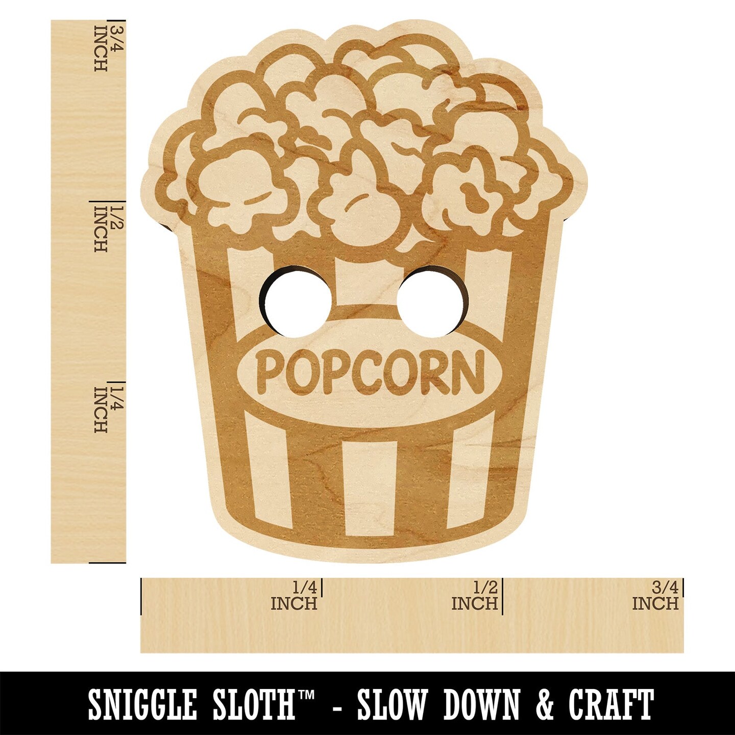 Big Bucket of Popcorn Movie Theater Wood Buttons for Sewing Knitting ...