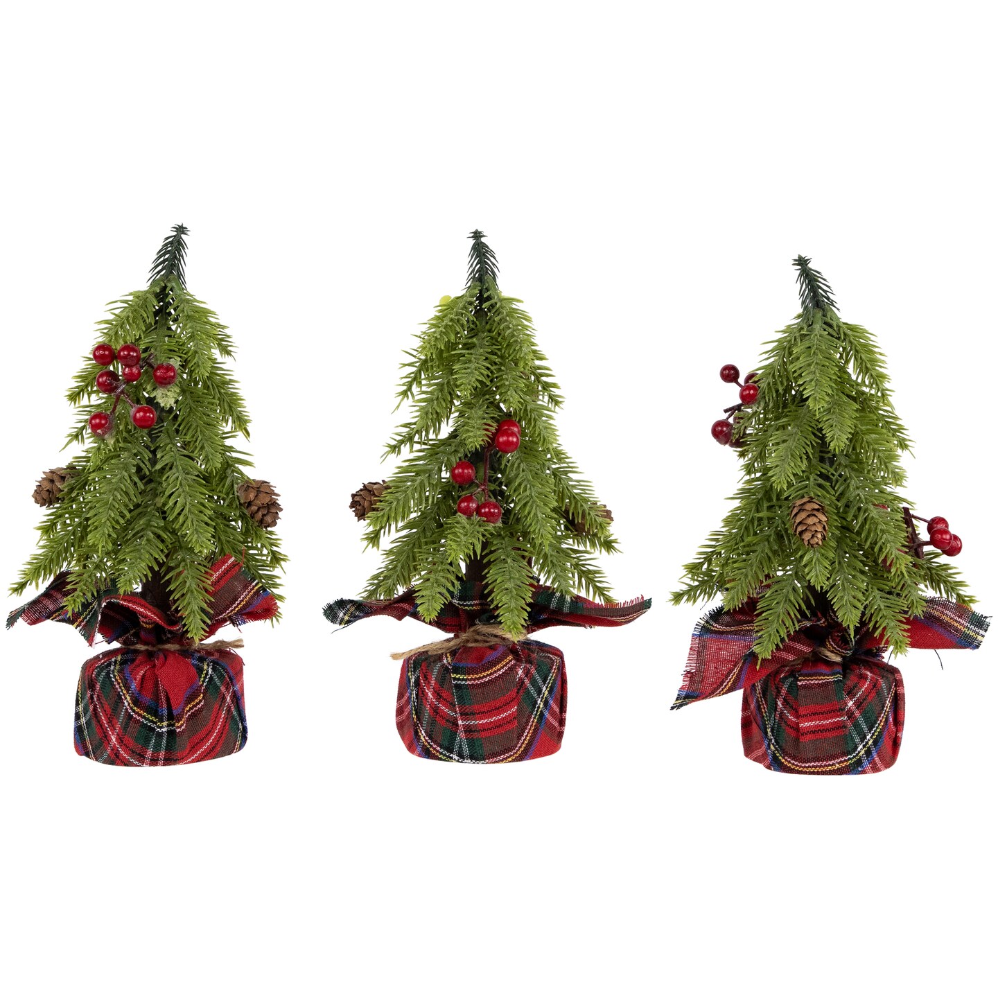 Northlight Mini Downswept Pine Artificial Christmas Trees with Pine ...