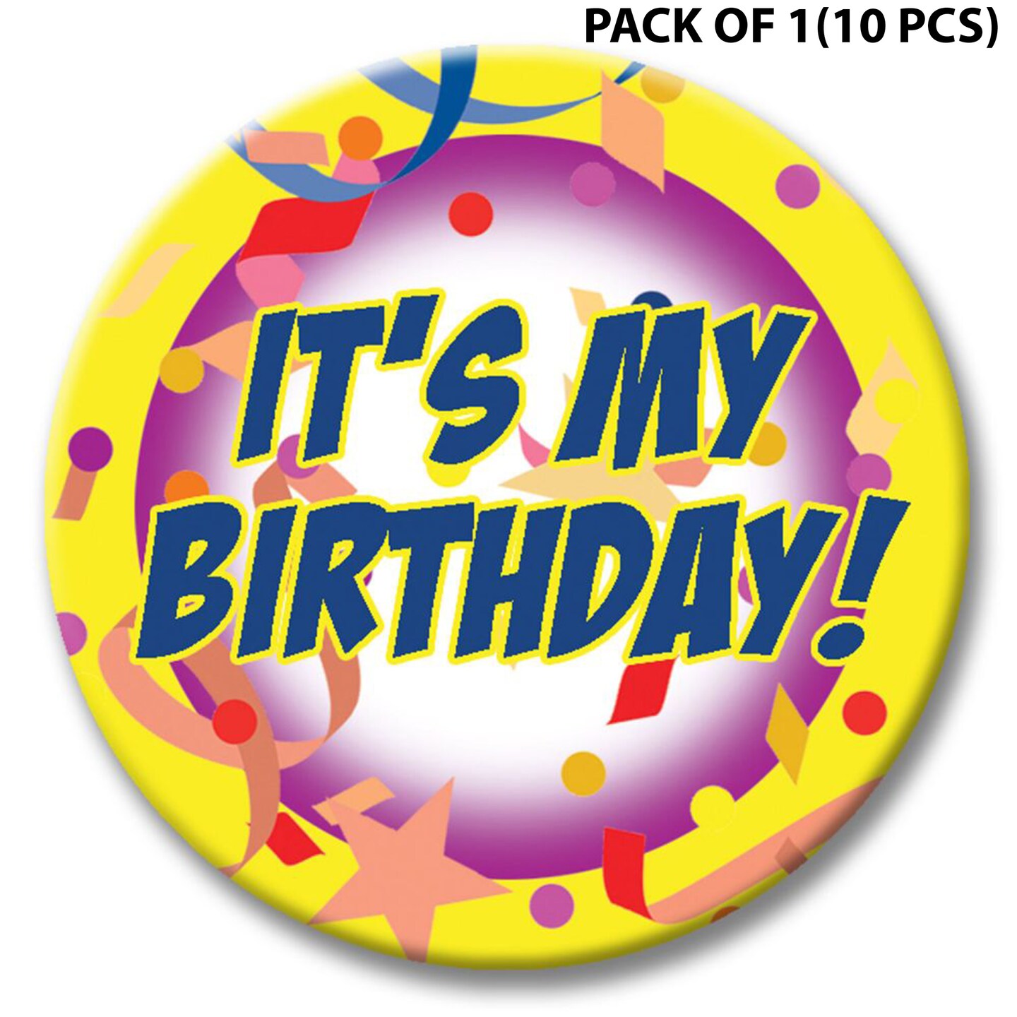 Sparkling Confetti Themed Button - 2 1/4 Inch Fabulous Celebration ...