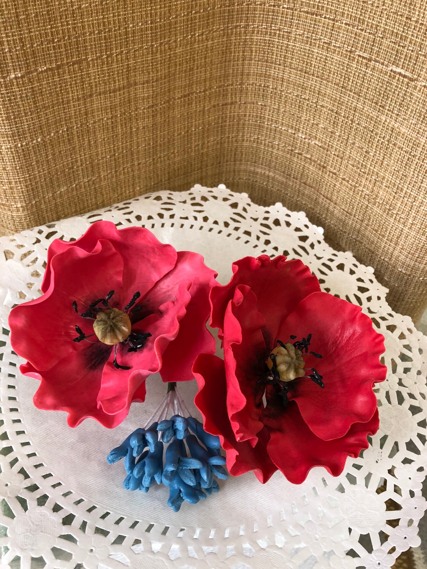 Best on market, absolutely gorgeous fondant poppy flower cake topper ...