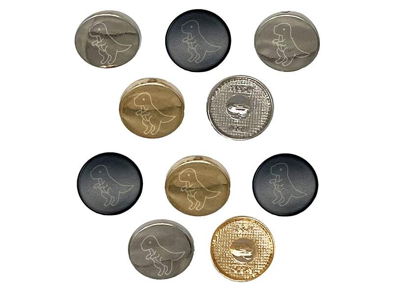 Baby Nursery T-Rex Dinosaur 0.6" (15mm) Round Metal Shank Buttons for ...