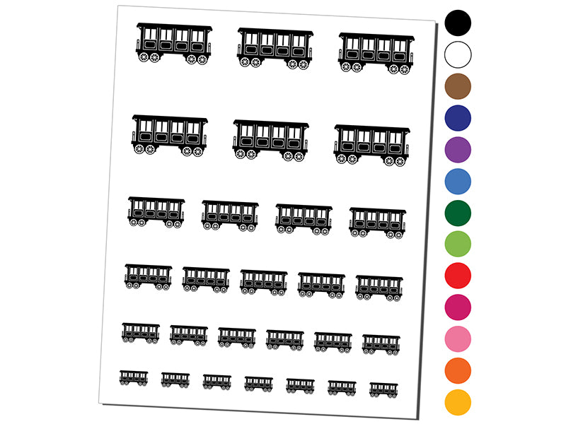 Classic Vintage Locomotive Train Passenger Car Temporary Tattoo Water ...
