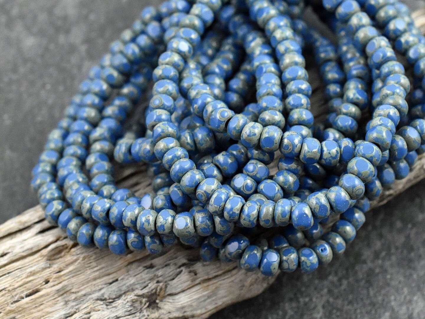 *50* 4x3mm Light Lapis Blue Picasso Trica Beads | Michaels